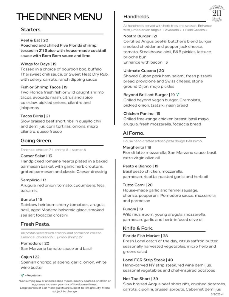 211 Restaurant and Lounge: Downtown Tampa’s Newest Foodie Destination ...